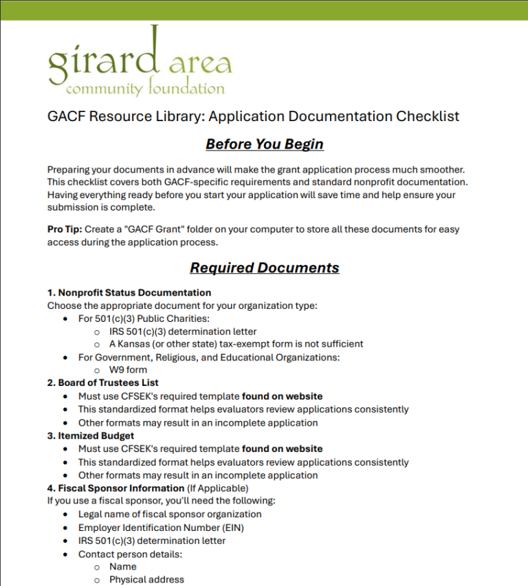 Granting - Girard Area Community Foundation